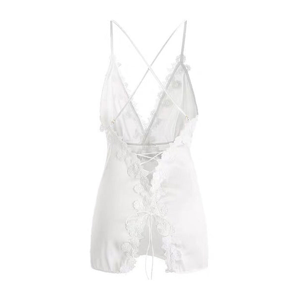 Translucent Sexy Floral Embroidery Chemise